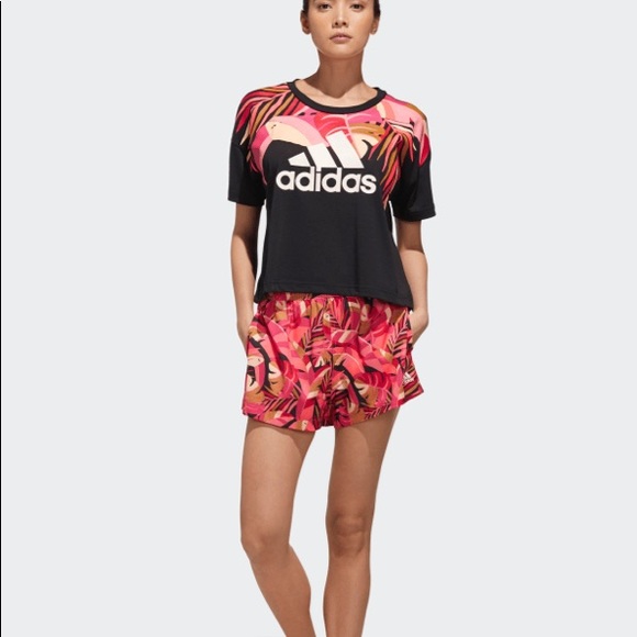 adidas | Tops | Farm Rio X Adidas Tropical Toucan Black Crop | Poshmark